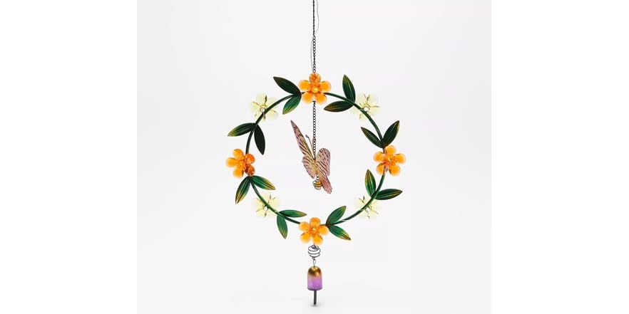 Plow & Hearth Dual Sided Solar Hanging Wreath