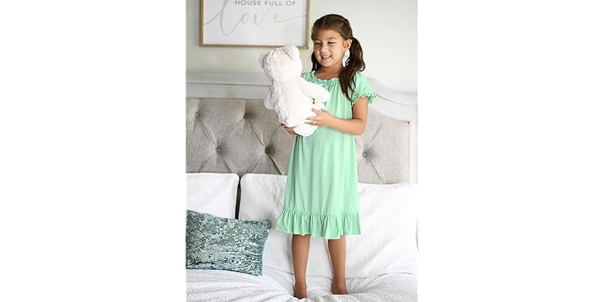 Girls Short Sleeve Pajama Dress
