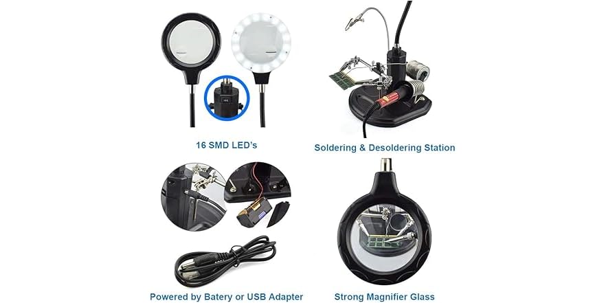 LED Soldering Light Magnifier Station