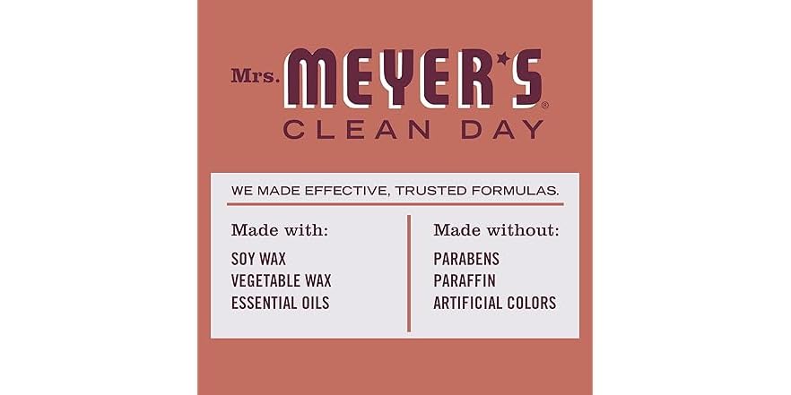 Mrs. Meyer’s Clean Day Scented Soy Candle, Large, Fall Leaves Scent, 7.2 oz