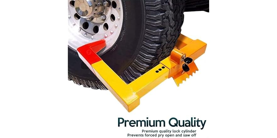 Zone Tech WL0003 Wheel Clamp Chock Lock Red/Yellow