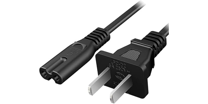 AC Power Cord - 5ft 2-Prong Cable