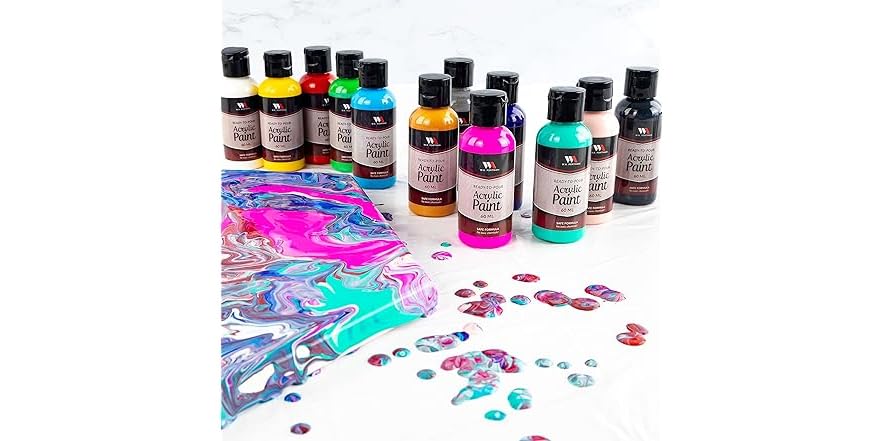 Ready To Pour Acrylic Pouring Paint Set, 12pc
