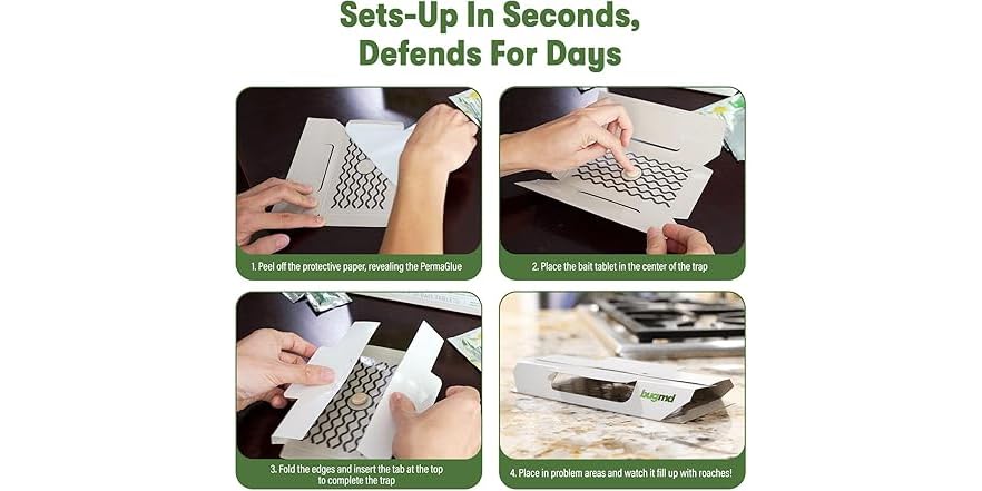 BugMD Indoor Cockroach Killer & Roach Trap- Choose Size
