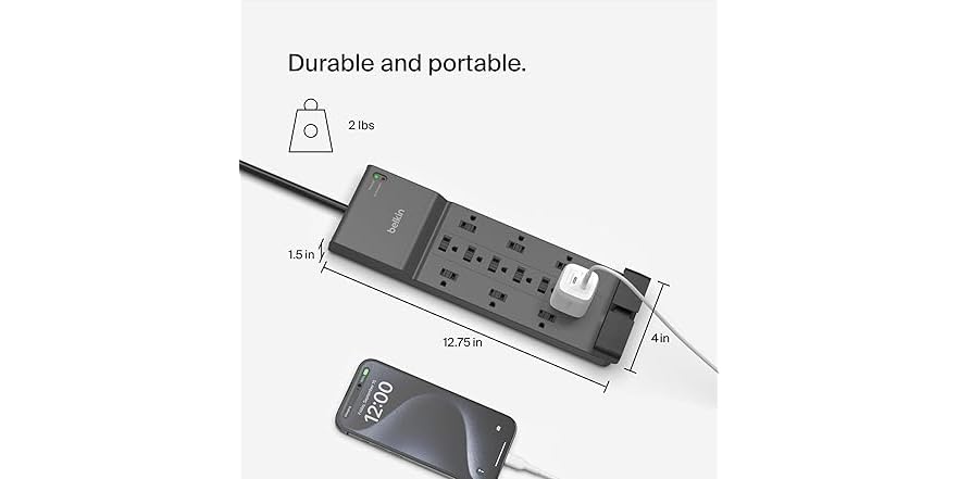Belkin Surge Protector Power Strip w/ 12 Outlets