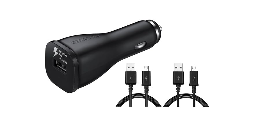 Samsung Fast USB Car Charger w/2 Cables
