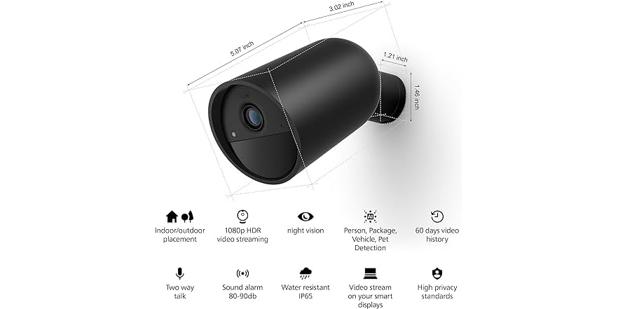 Philips Hue Secure Smart Home Security Camera, Black