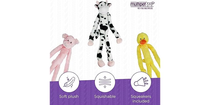 Multipet Swingin' Slevin Cow Dog Plush Toy