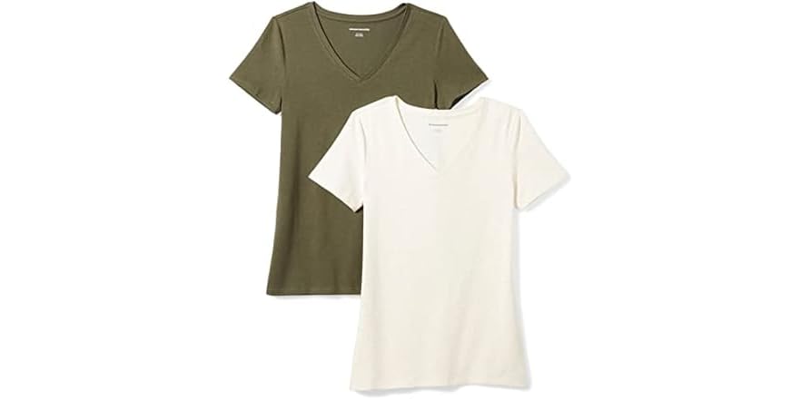 Amazon Essentials V-Neck Tee White 2pk