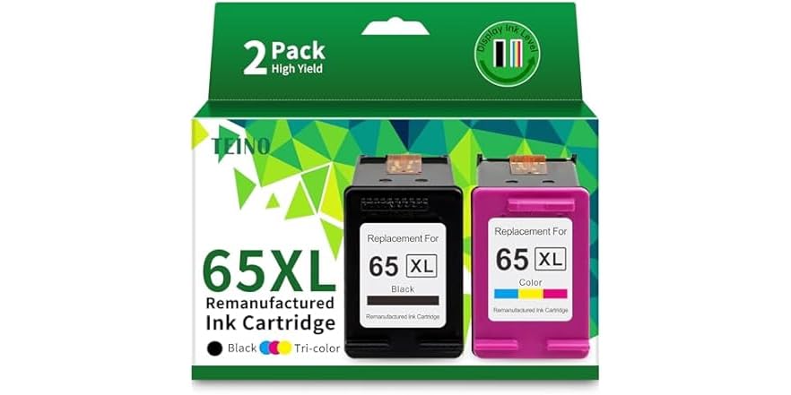 65XL Ink Cartridge Replacement for HP