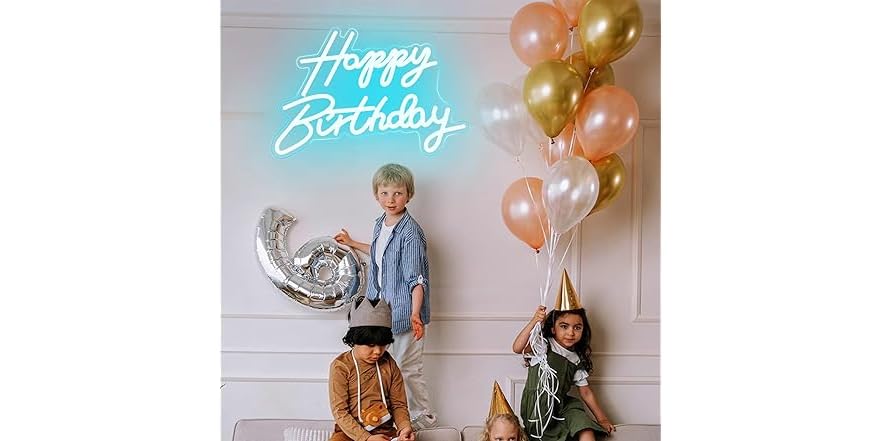 LED 'Happy Birthday' Wall Décor