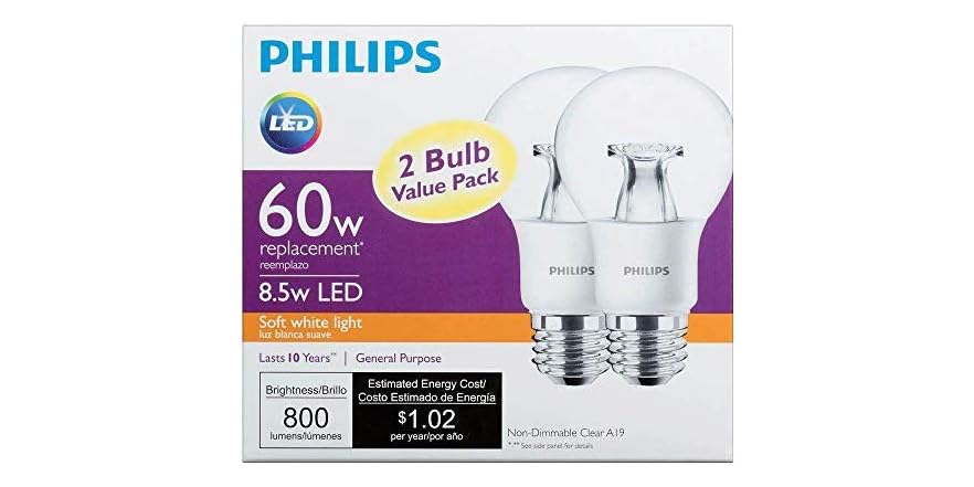 Phillips Clear Soft White LED Light Bulb