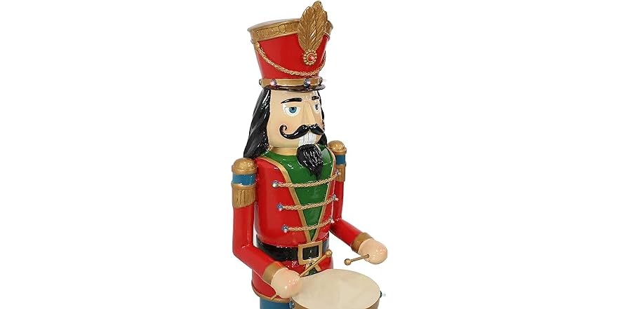 Klaus the Drummer Nutcracker Lit Statue