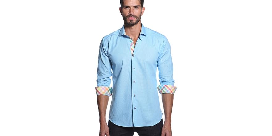 Blue/Pastel Cuff Men's Dress Shirt