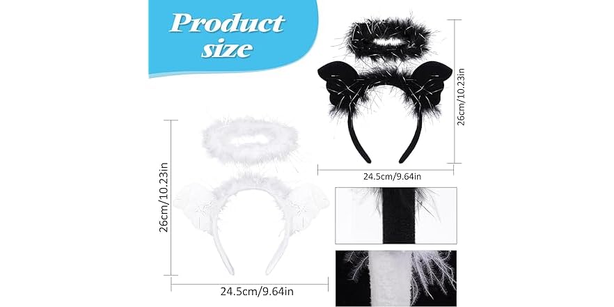 2 PC Halloween Angel Halo Headwear