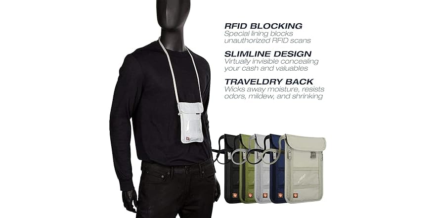 Lewis N. Clark RFID Blocking Stash Neck Wallet