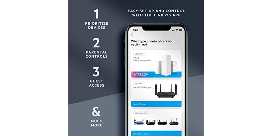 Linksys Dual-Band Mesh WiFi 6 Router (Open Box)