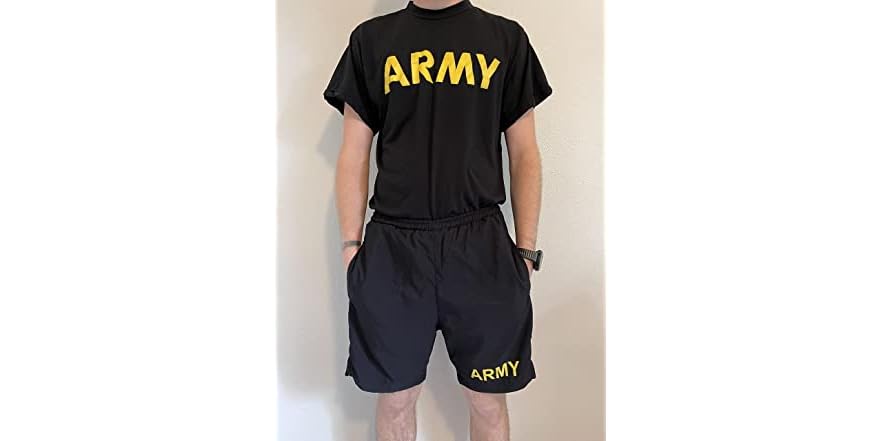 Army PT Shorts - with Pockets (Medium) Black
