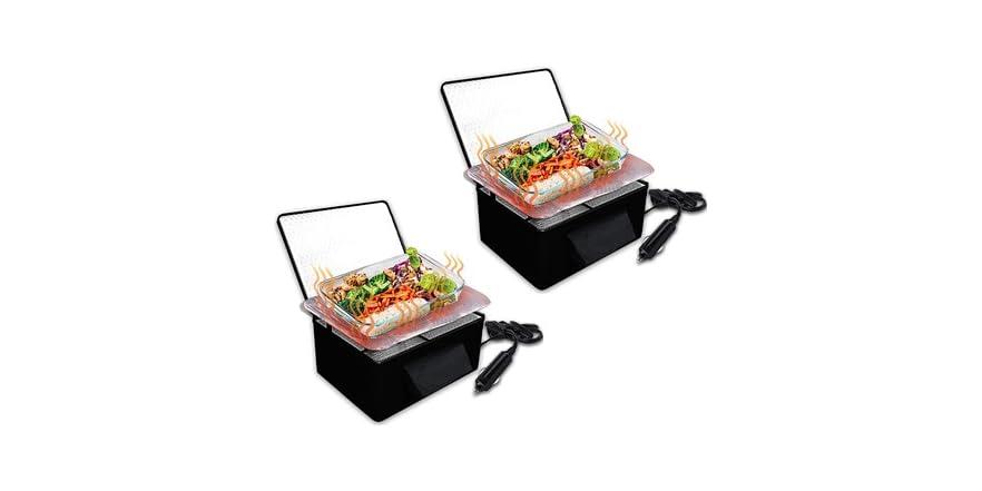 Zone Tech Heating Lunch Box 12V, 2 Pack, Black
