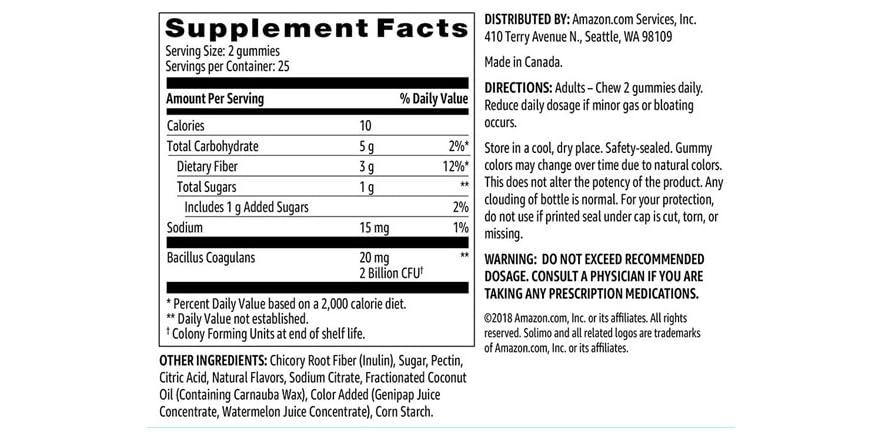 Amazon Brand - Solimo Prebiotic & Probiotic 2 Billion CFU 2 Pack