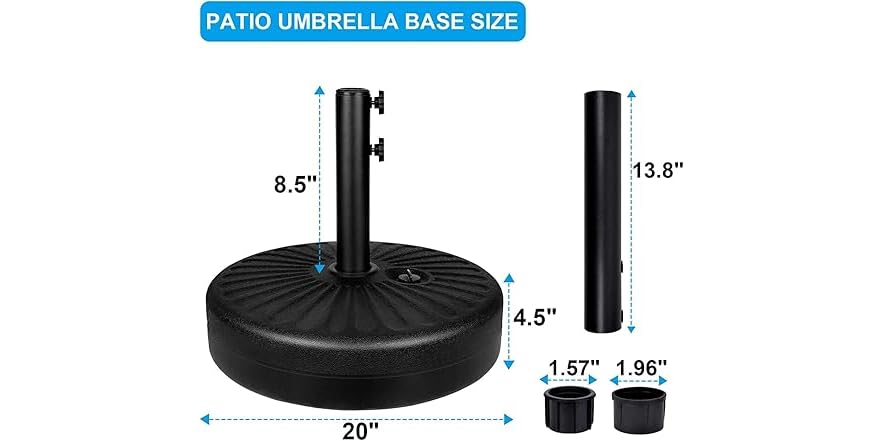 Simple Deluxe 20" Umbrella Base Stand, 2 Pack