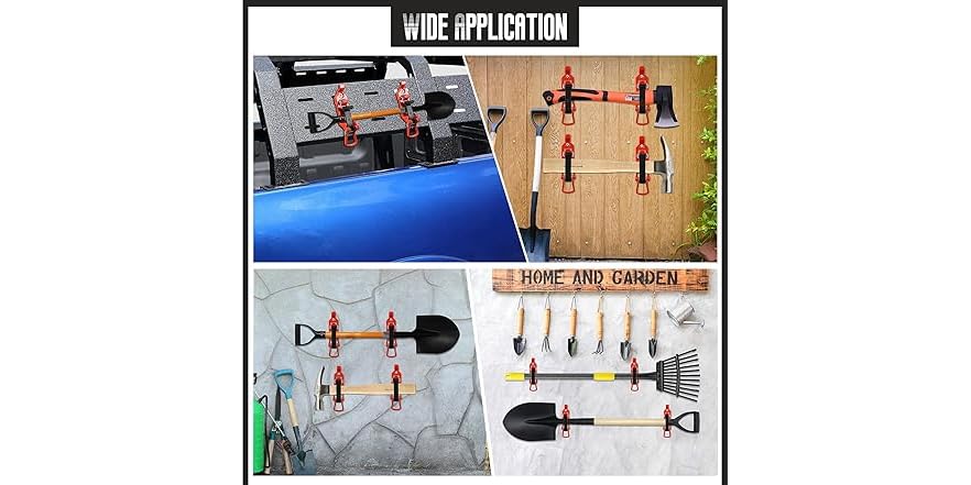 4 PC Shovel Mount For Wall Rack