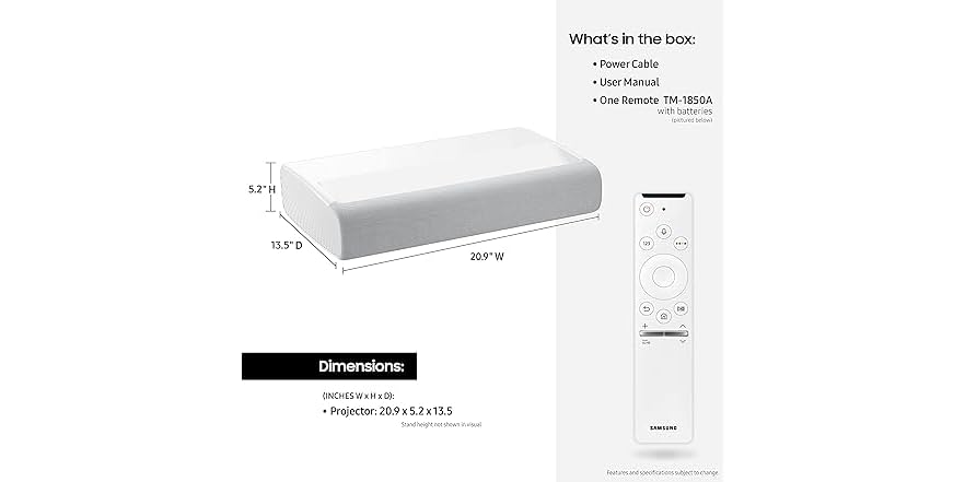 (NEW) Samsung The Premiere Ultra Short Throw 4K UHD Projector (Open Box)