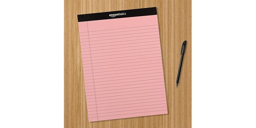 Wide Ruled 8.5 x 11.75-Inch Lined Writing Note Pads - 6-Pack
