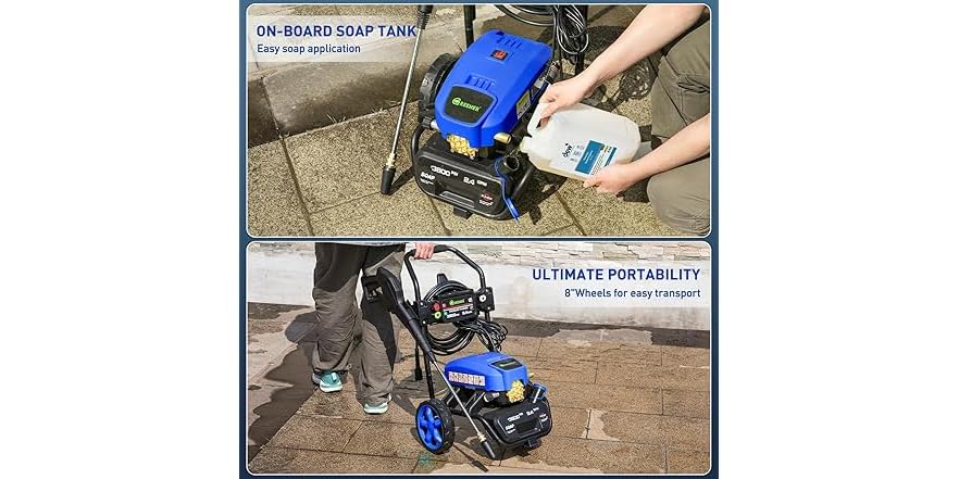 GREENER PW06-B Electric Pressure Washer Blue