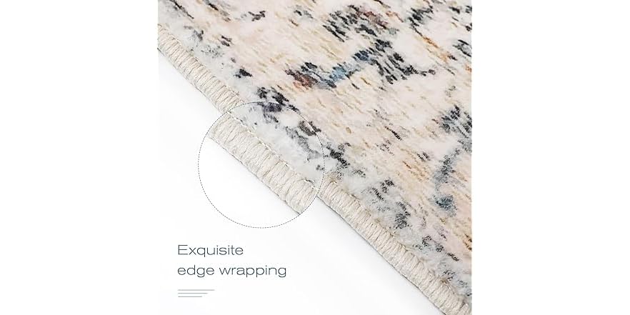 2x3 Distressed Non-Slip Rug, Easy Clean