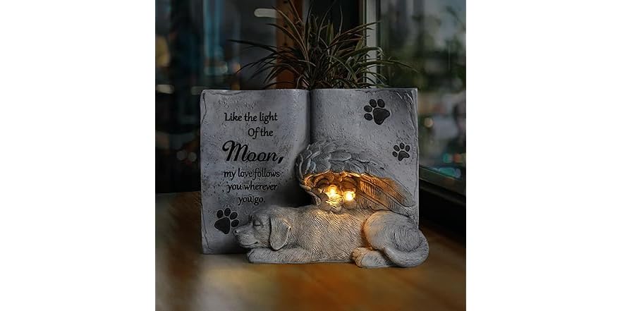 Solar Panel Pet Dog Memorial Stone