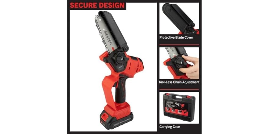 Stalwart Mini Chainsaw - 5-In Chain Saw w/ Battery