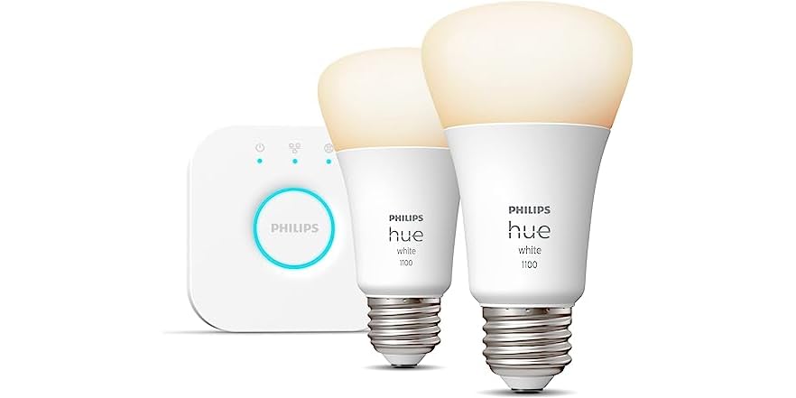 (2 Pack)Philips Hue A19 LED Starter Kit with Bridge, 563080