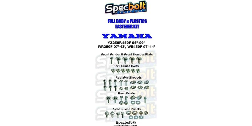 Full Plastics Body Fastener Bolt Kit