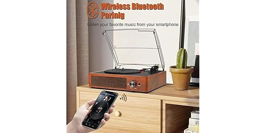 Vinyl Record Player Bluetooth 3-Speed