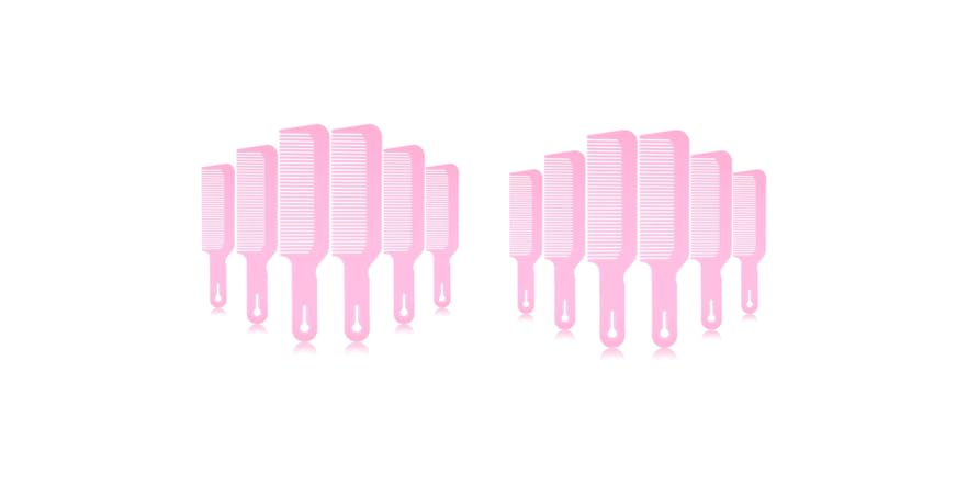 12 Pack Blending Pink Barber Combs