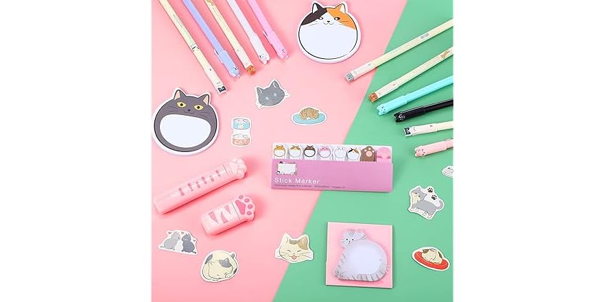 400 Pcs Cute Cat School Supplies