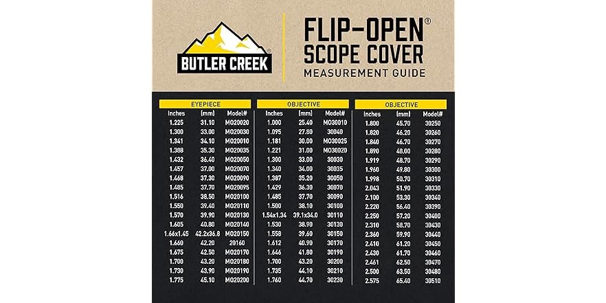 Butler Creek 31 Objective Flip Open Scope Cover