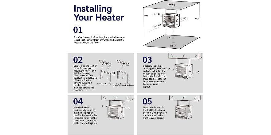 TEMPWARE Electric Garage Heater, 5000-Watt Ceiling Mount Sho (Open Box)