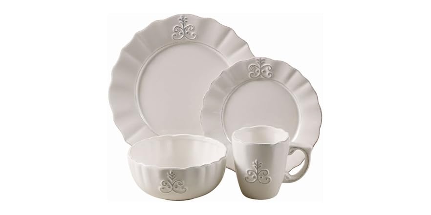 American Atelier Bianca Fleur 16 Pc Dinnerware Set
