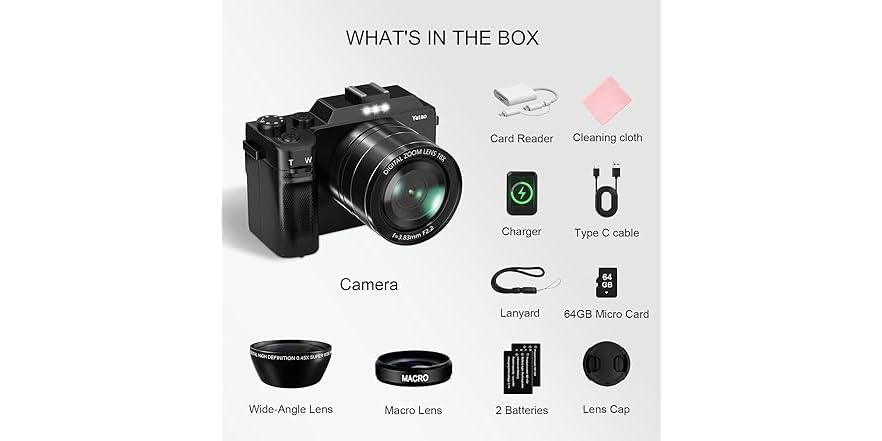 Yatao Digital Camera | 64MP | 64GB SD