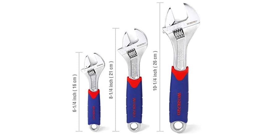 WORKPRO WORKPRO 3-piece Adjustable Wrench Set CR