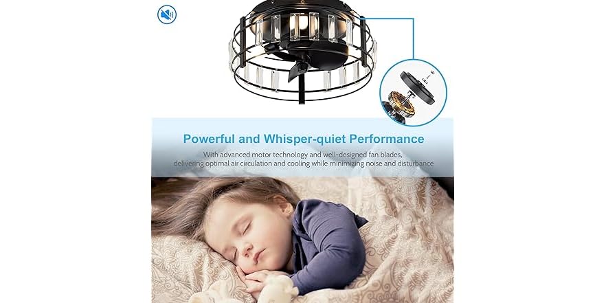 Parrot Uncle F8256-PU Modern Low Profile Ceiling Fan