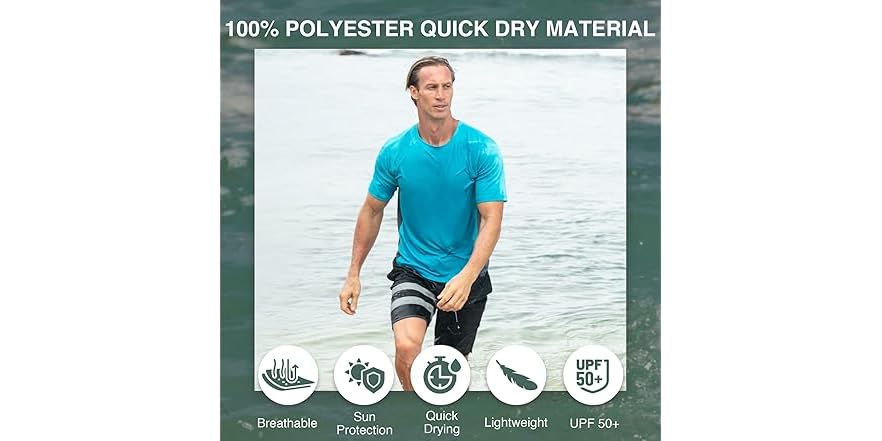 Kanu Surf Men's Rash Guard, Blue, 4XL