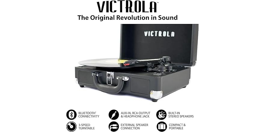 (NEW) Victrola Journey+ Bluetooth Suitcase Record Player (Open Box)