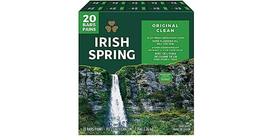 Irish Spring Original Clean Bar Soap, 20 Pack