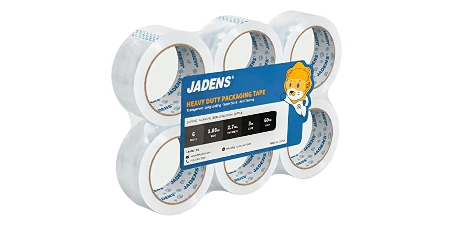 JADENS Shipping Packing Tape 6 Rolls
