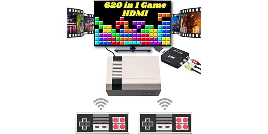 820 Retro Game System With Controllers