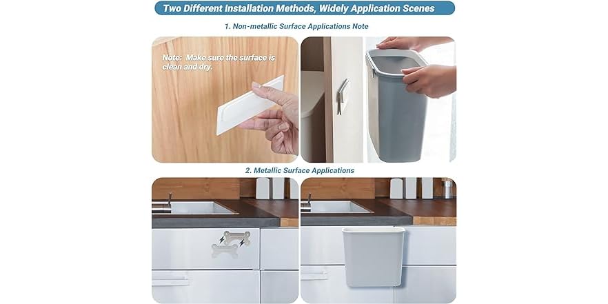 Magnetic Hanging Trash Can, 2.1 Gallon