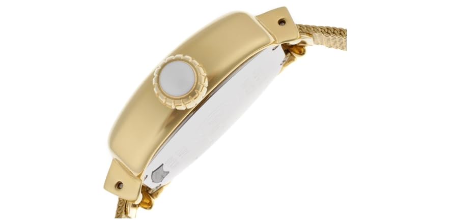 Gold Stainless Steel Rectangle Watch